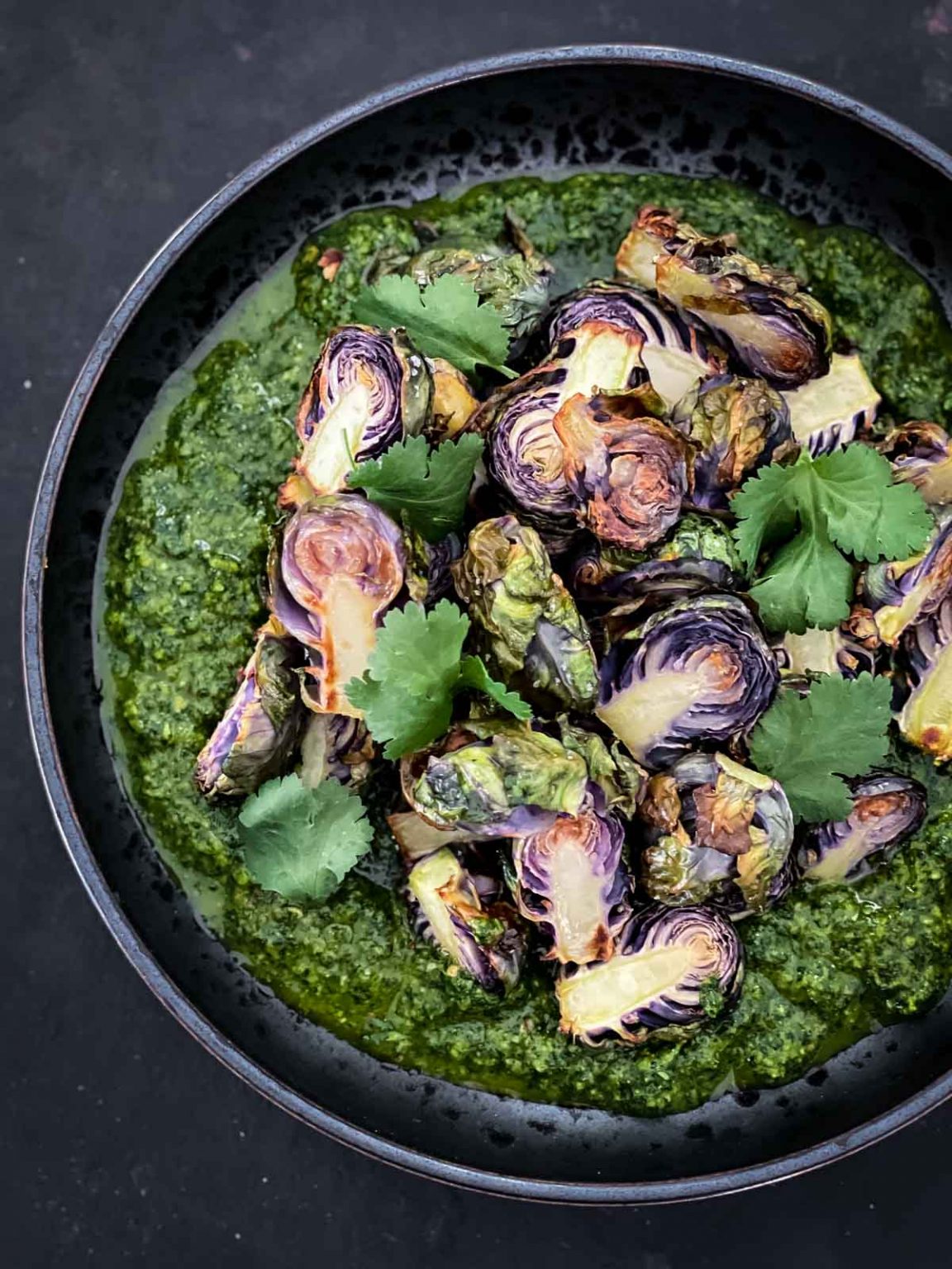 Red Brussels Sprouts and Zhoug Sauce | The Sidesmith