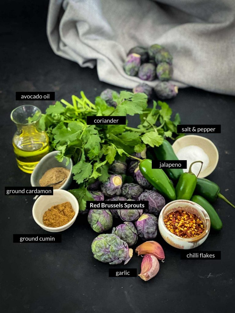 Red Brussels Sprouts and Zhoug Sauce | The Sidesmith