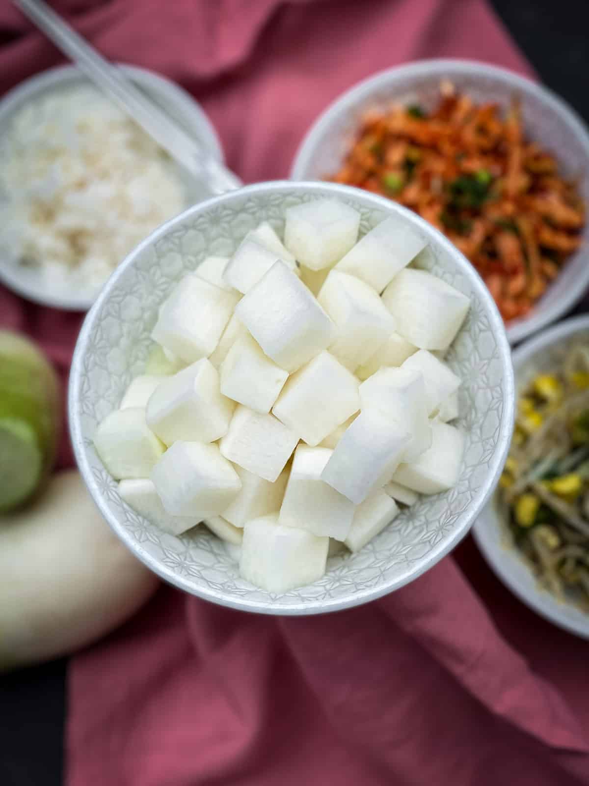 Korean Pickled Radish Chicken Mu 치킨무 The Sidesmith