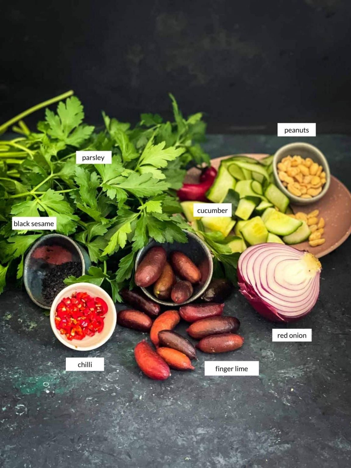 Finger Lime Salad with Cucumber & Sesame Soy Dressing (Fresh & Zesty ...