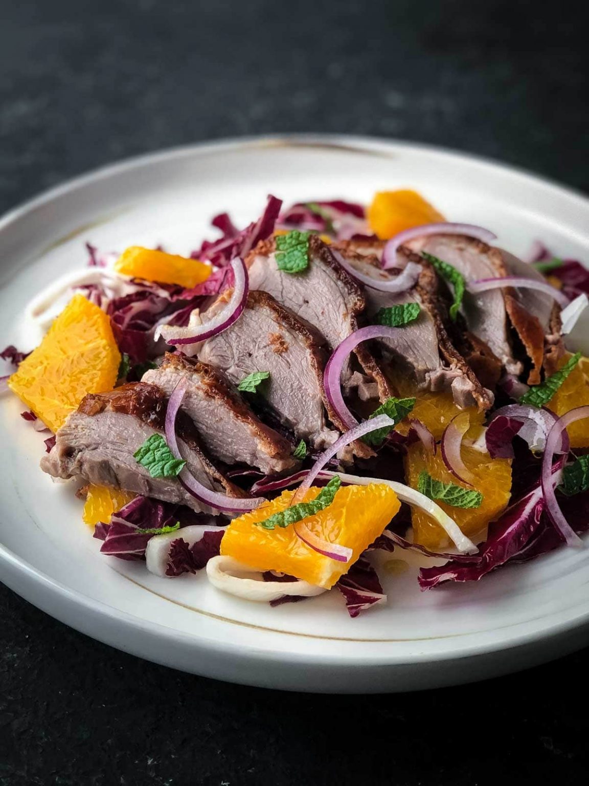 Cantonese Roast Duck Salad with Radicchio and Orange | The Sidesmith