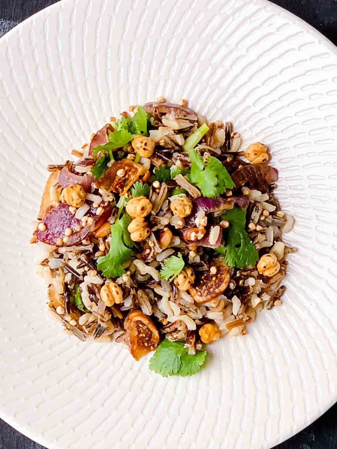 Vegan Wild Rice Salad with Puffed Quinoa and Dried Figs | The Sidesmith