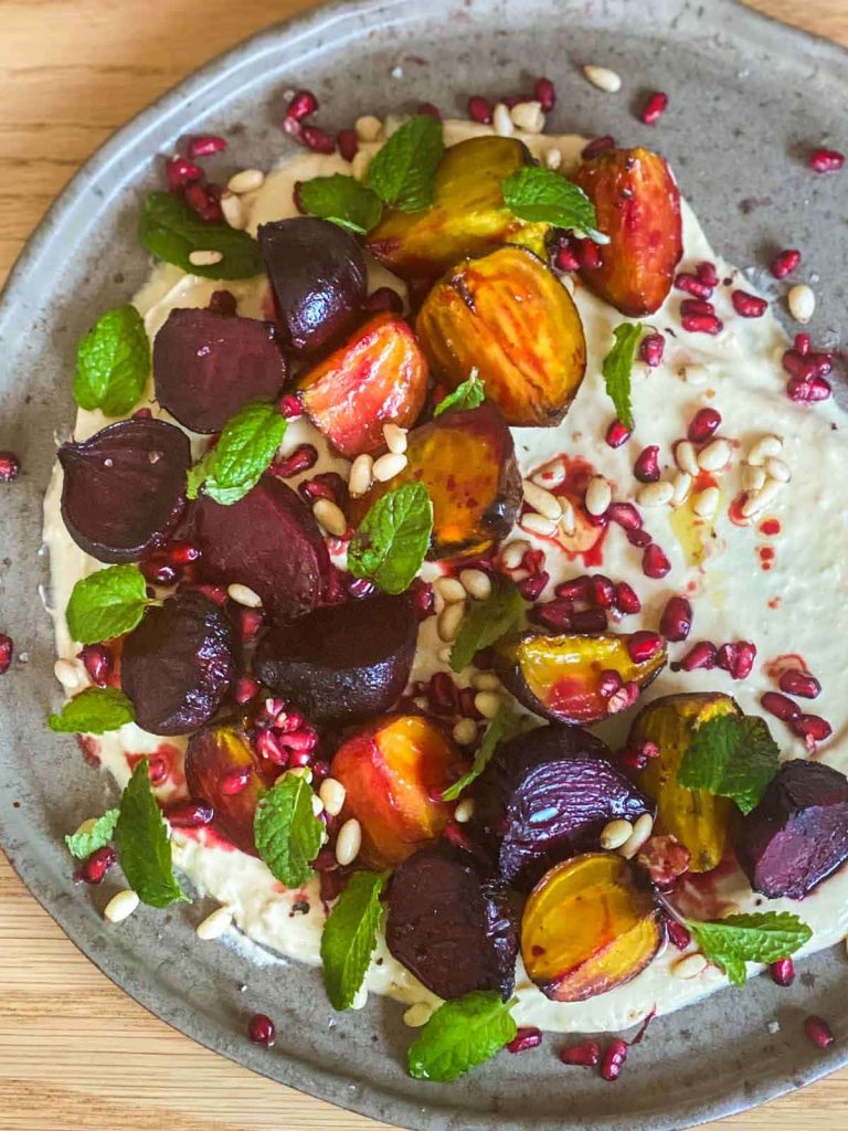 Roasted Baby Beets with Hummus | The Sidesmith