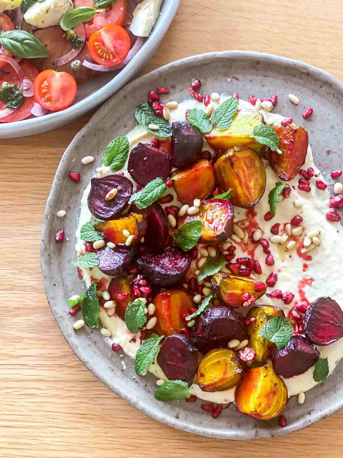 Roasted Baby Beets with Hummus | The Sidesmith