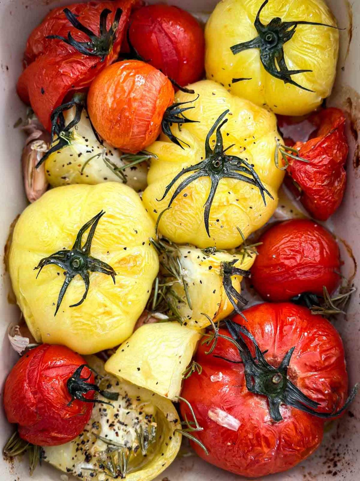 Garlic Rosemary Roasted Beefsteak Tomatoes | The Sidesmith