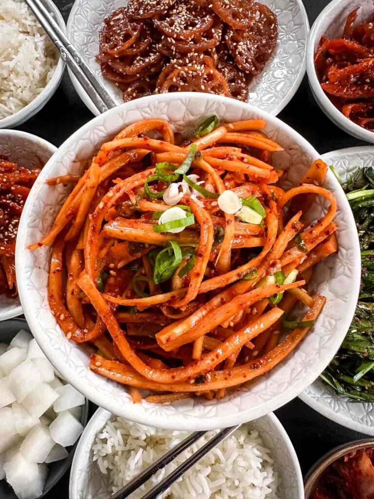 Korean Bellflower Root Side Dish - Doraji Muchim [도라지무침] | The Sidesmith