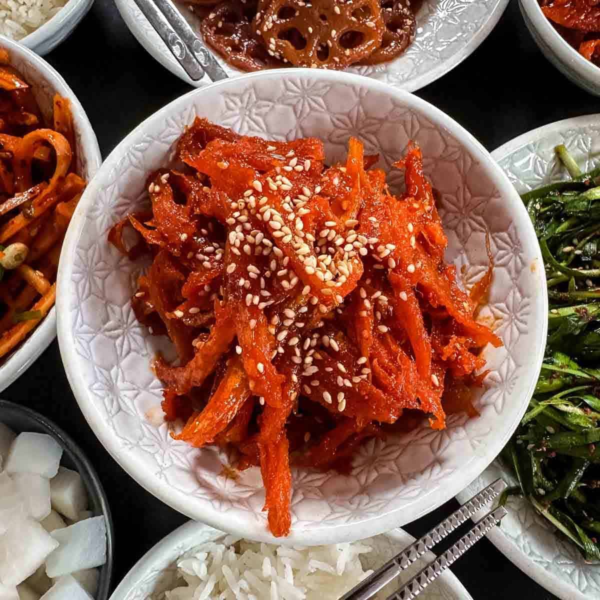 Korean Dried Pollock with Gochujang - Bugeopo Gochujang Muchim [북어포 고추장 ...