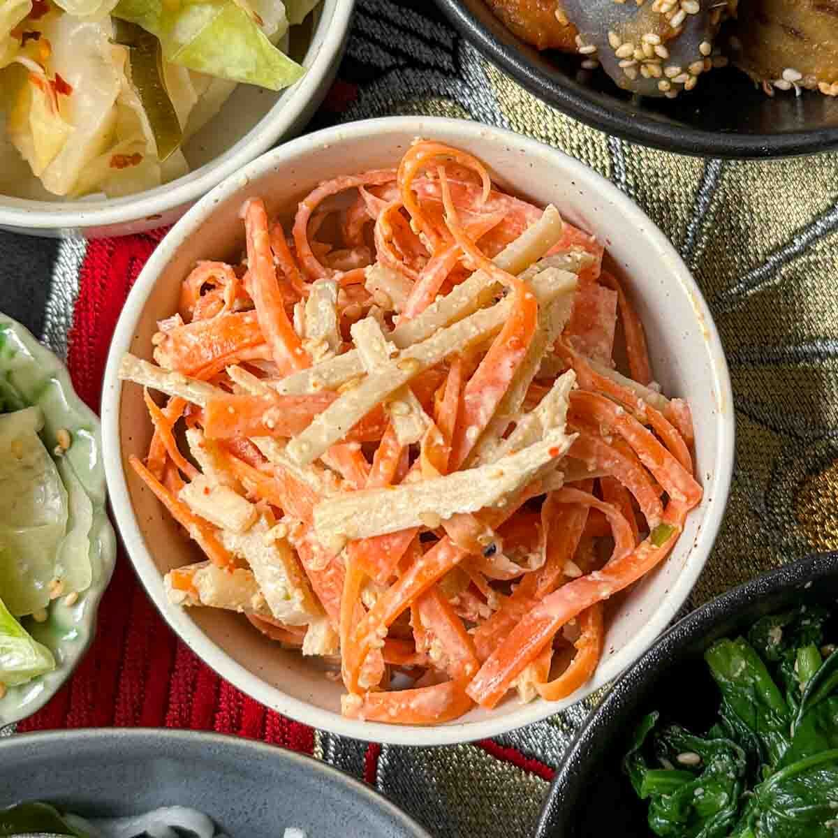 Japanese Burdock Root Salad (Gobo Salad ごぼうサラダ) | The Sidesmith